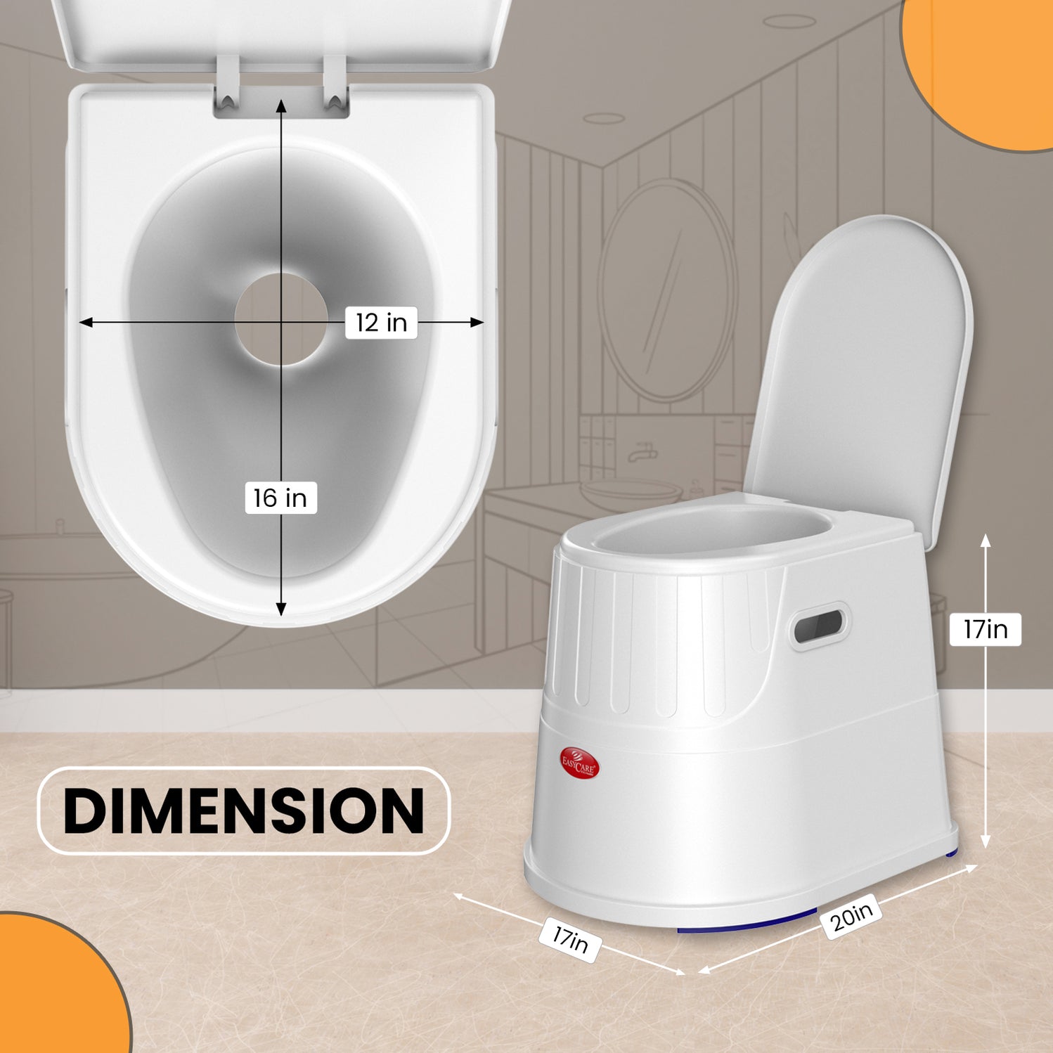 Easycare Indian to Western Toilet Converter Heavy Duty Commode ...